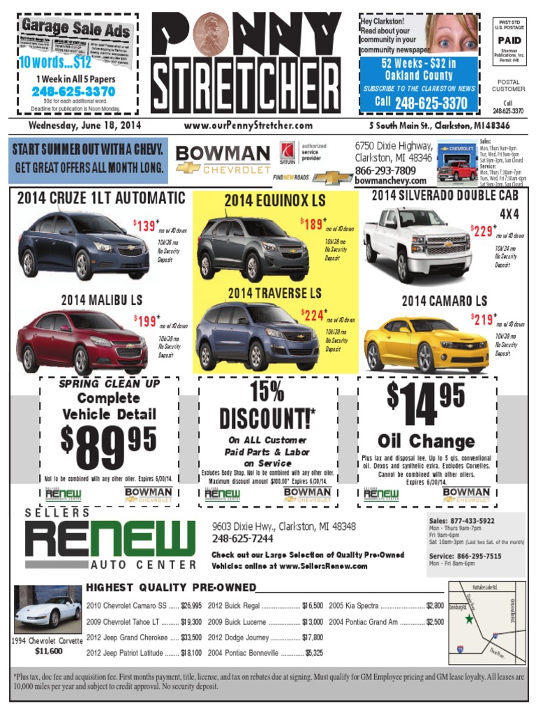 Penny Stretcher 06/18/2014 | PDF | Dodge | Chevrolet