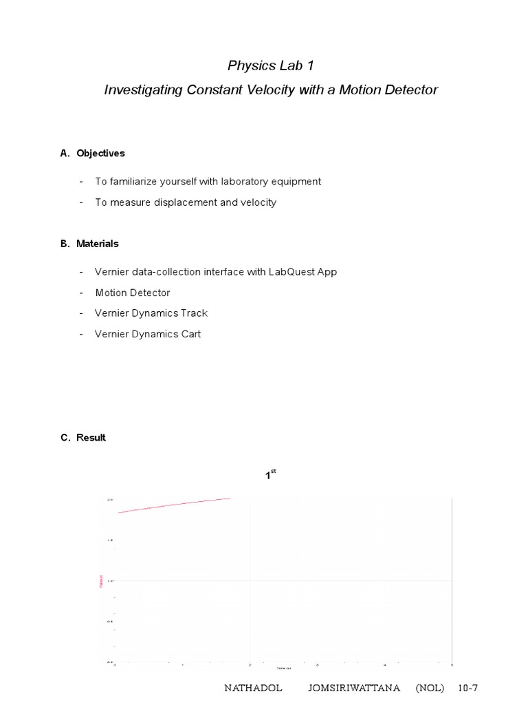 Constant Velocity Lab Analysis | PDF | Velocity | Quantity