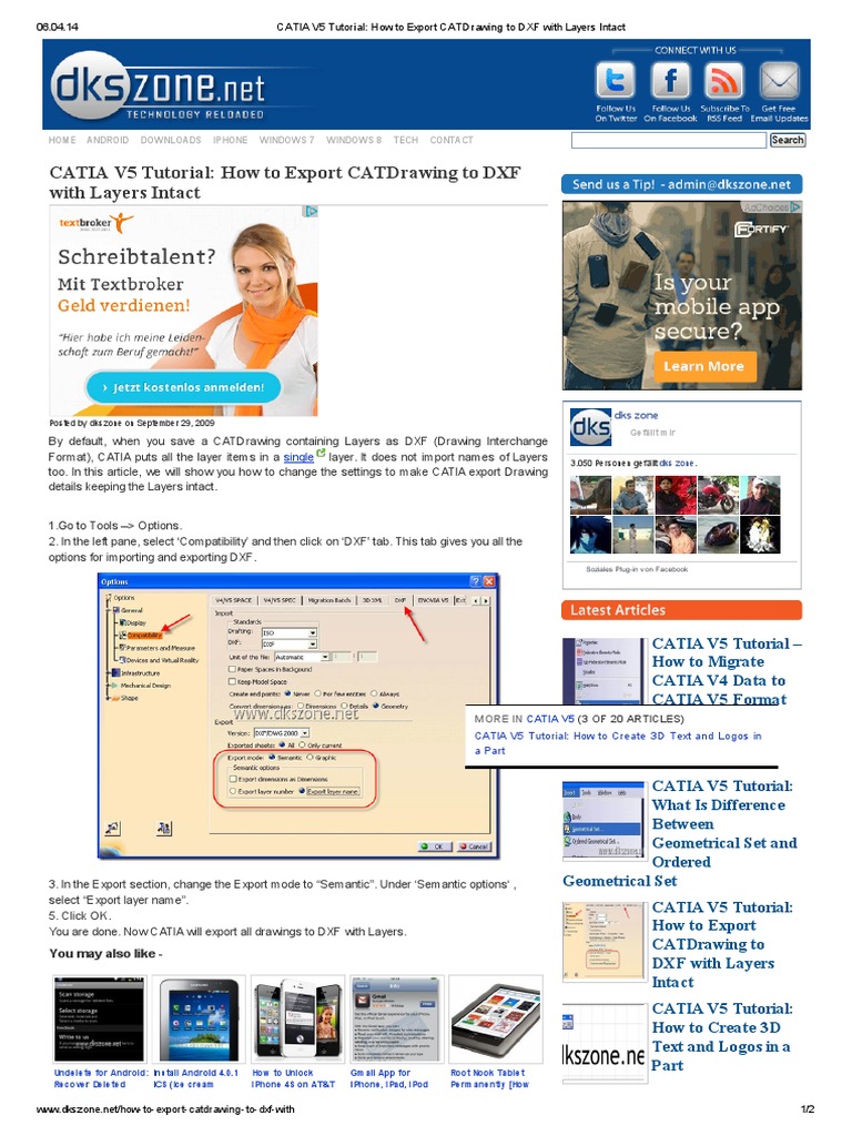 CATIA V5 Tutorial - How To Export CATDrawing To DXF With Layers Intact ...