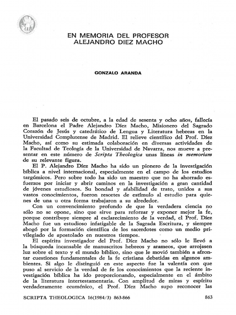 Alejandro Diez Macho | Descargar gratis PDF | Biblia | Jesús