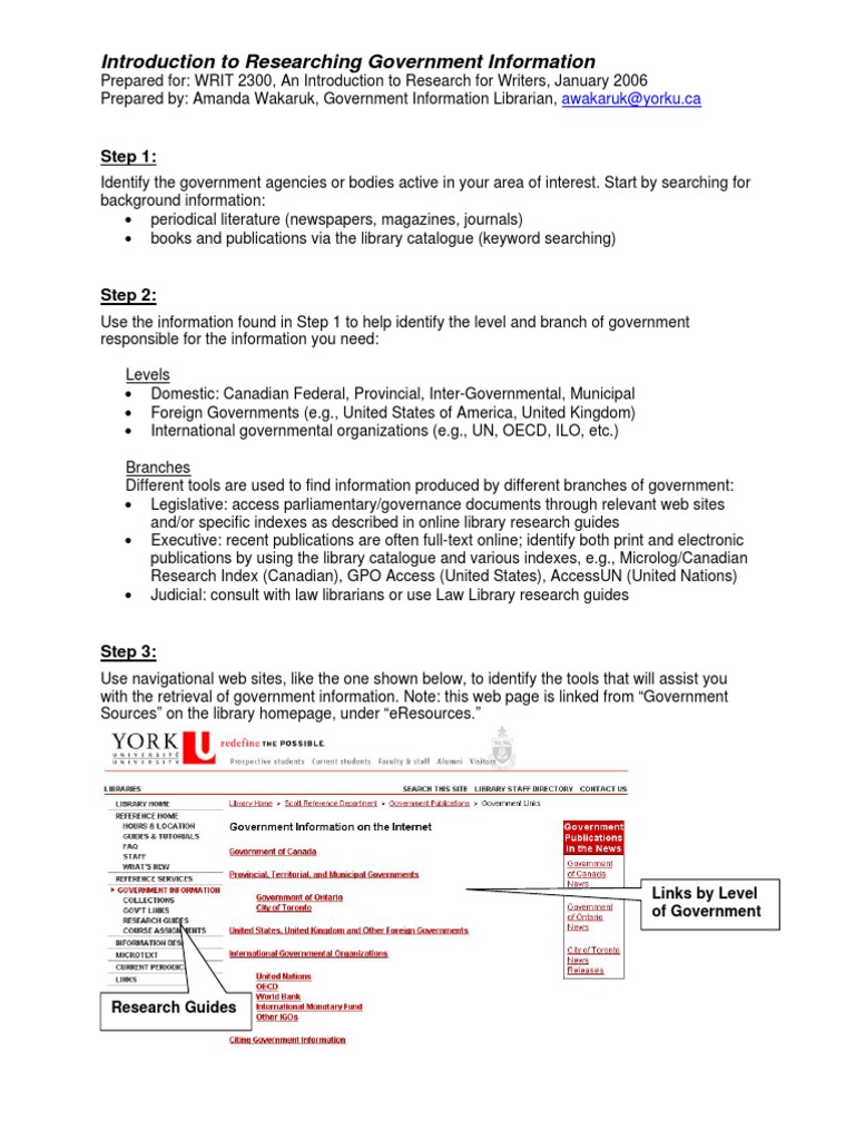 Govdoc Handout | PDF | Libraries | Librarian