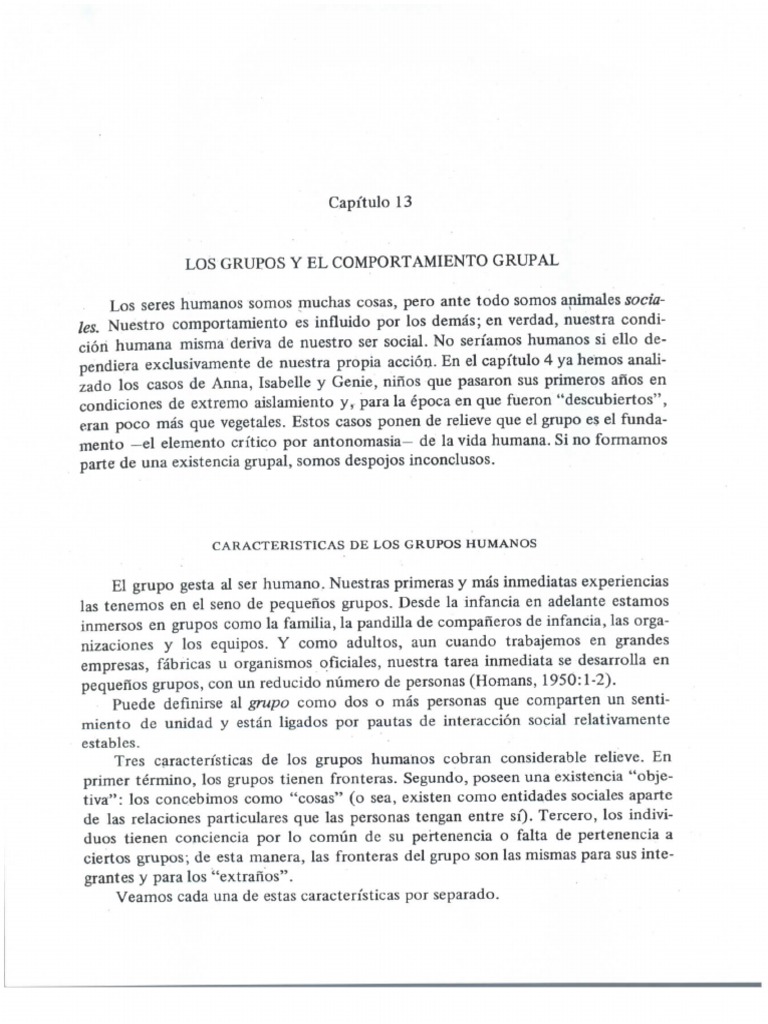 Cap 13 Los Grupos y El Comportamiento Grupal | PDF | Psicología Social ...