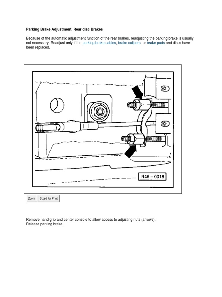 Rear Disc Brake Parking Brake Adjustment | PDF