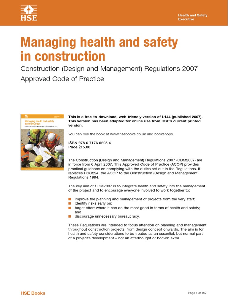 CDM ACoP | PDF | Finance & Money Management | Technology & Engineering