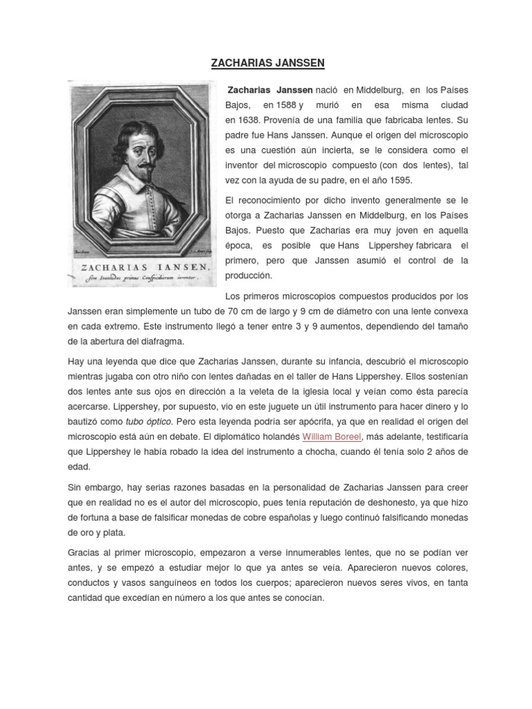 Biografía de Zacharias Janssen | PDF | Personas | Naturaleza