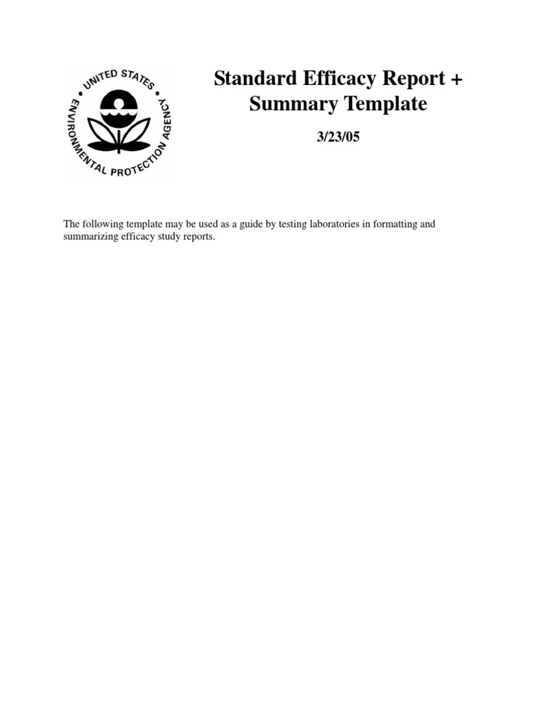 Efficacy Study Report Template Guide | PDF | Quality Assurance | Audit