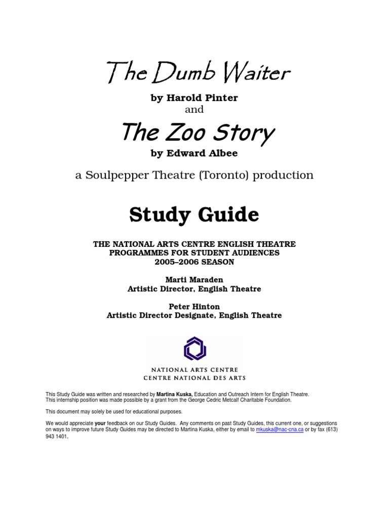 Zoo Story Guide | PDF | Theatre | Entertainment (General)