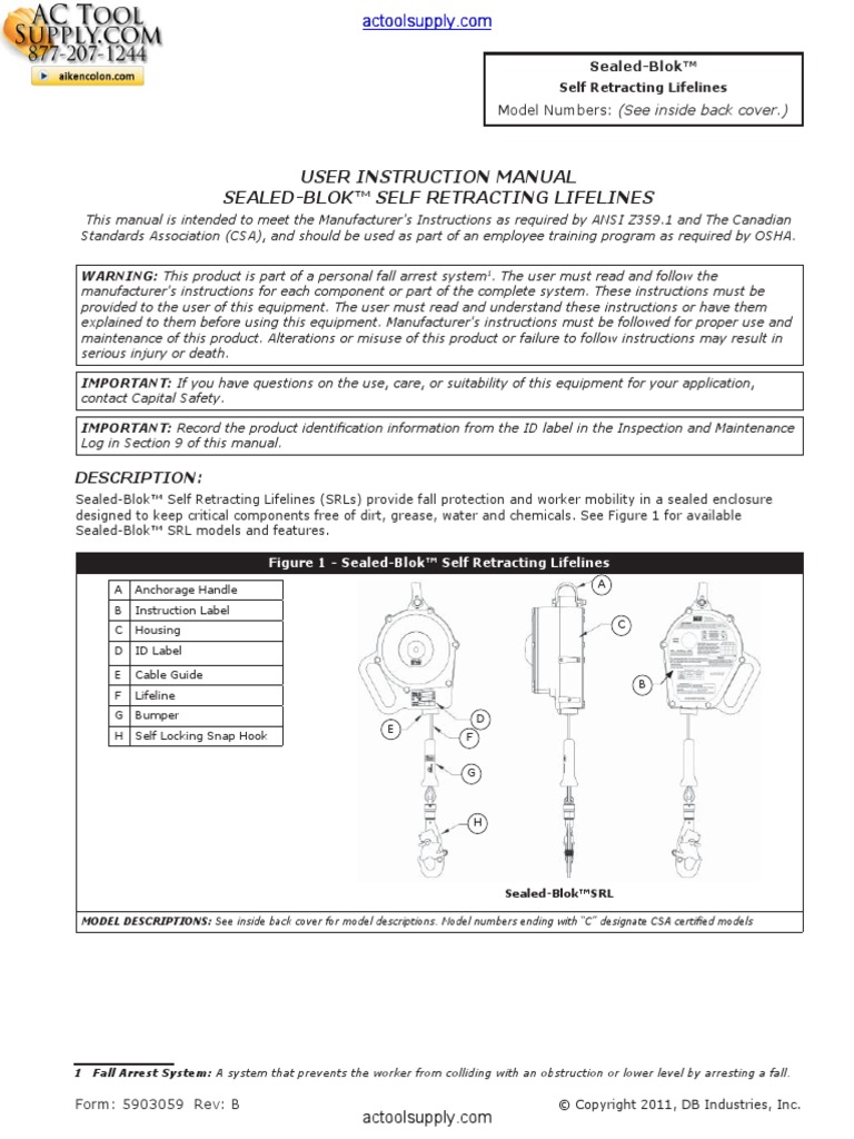 Dbi Sala Sealed Blok SRL 34009 34008 Datasheet | PDF | Nature