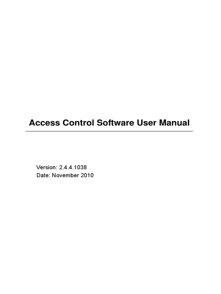 Access Control Software User Manual V2.4.4.1038 | PDF | Access Control ...