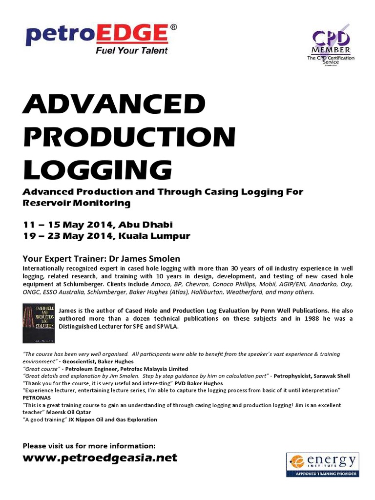 Adv Production Logging 2014 | PDF | Payments | Flow Measurement