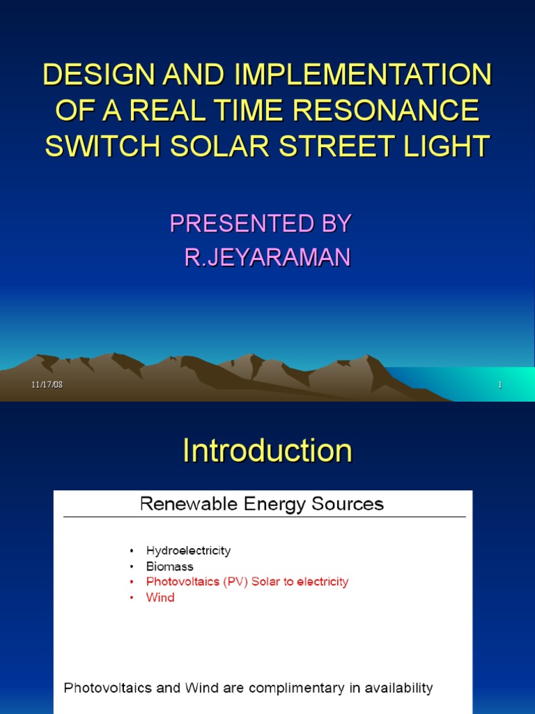 Design and Implementation of A Real Time Resonance Switch Solar Street ...