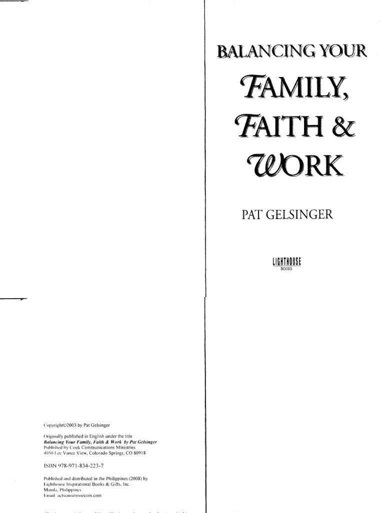 Balancing Your Family, Faith and Work | PDF | Personal Computers ...