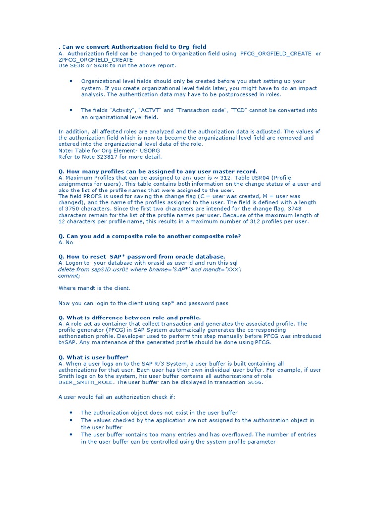 Delete From Sapsid - Usr02 Where Bname 'Sap ' and Mandt 'XXX' Commit ...