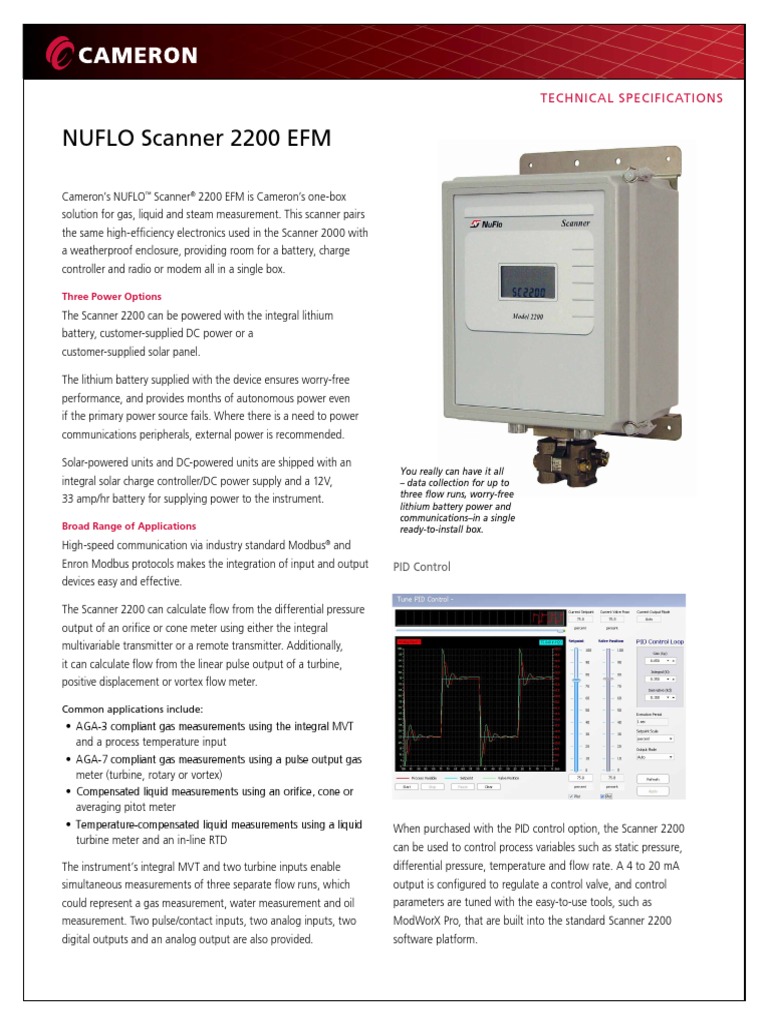 Ad00879m Nuflo Scanner 2200 Efm Data Sheet | PDF | Pressure Measurement ...