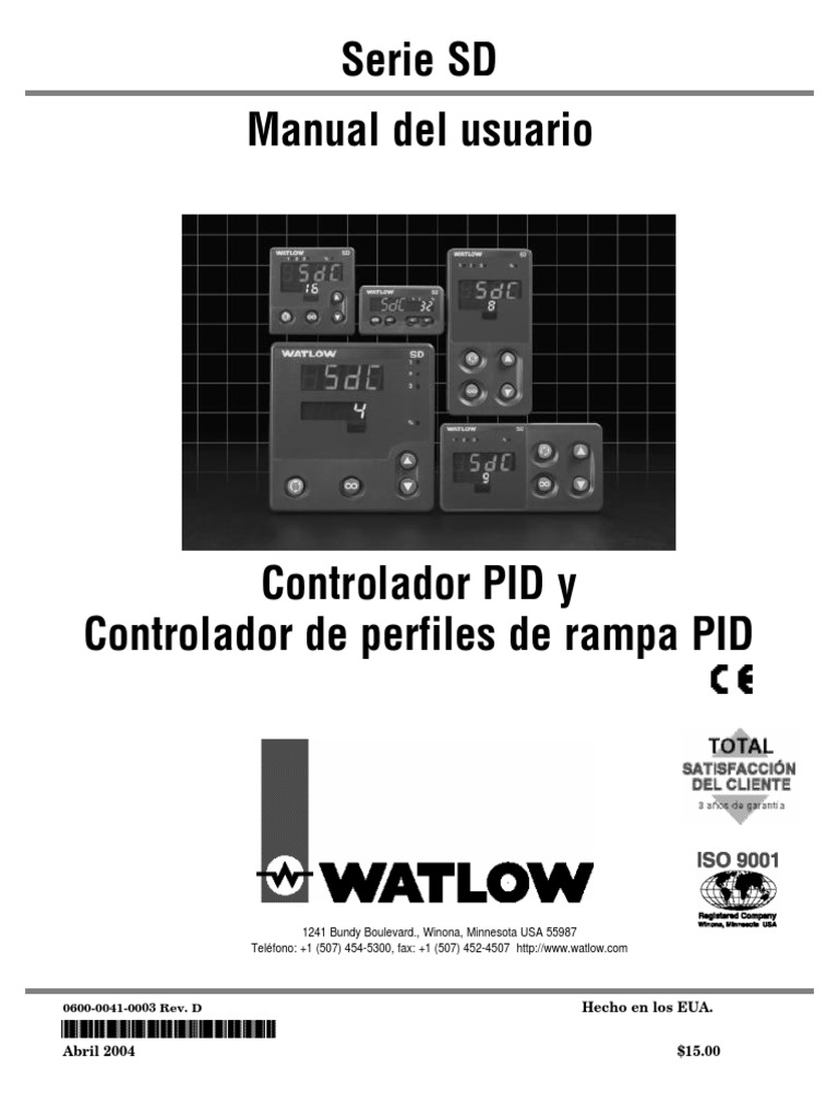 Manual Controlador Watlow SD | PDF | Relé | Herramientas