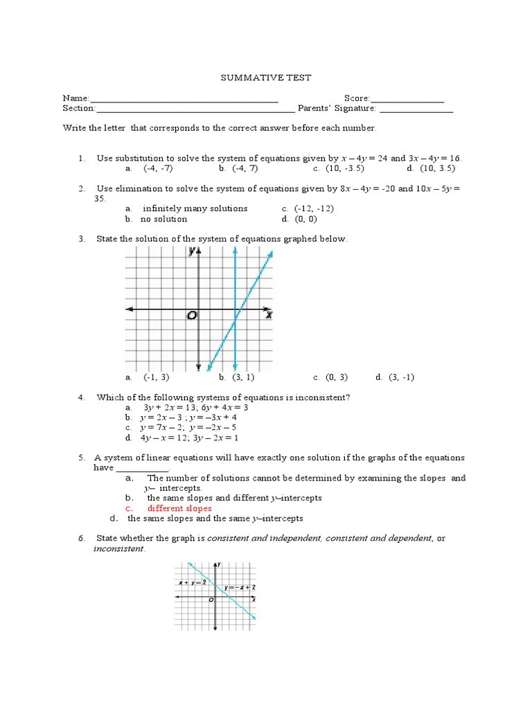 Summative Test | PDF | Mathematical Concepts | Elementary Mathematics