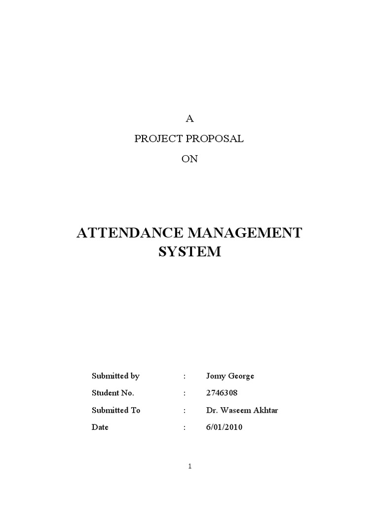 Attendance Management System: A Project Proposal ON | PDF | Php | My Sql