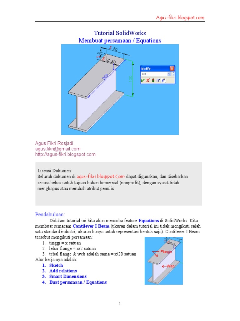 SolidWorks Equations | PDF