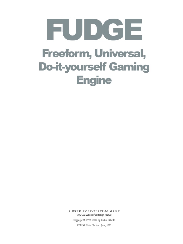 Fudge RPG | PDF | Games & Activities