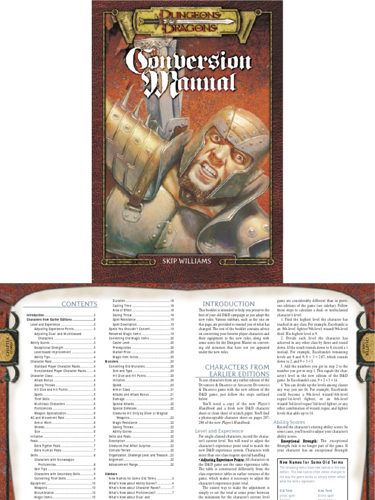 D&D 3rd Edition Conversion Manual | PDF | Wizards Of The Coast | Fantasy