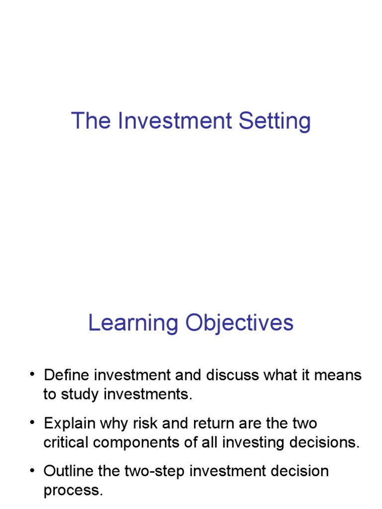 Investment Objectives and Decision Process | PDF | Investor | Investing