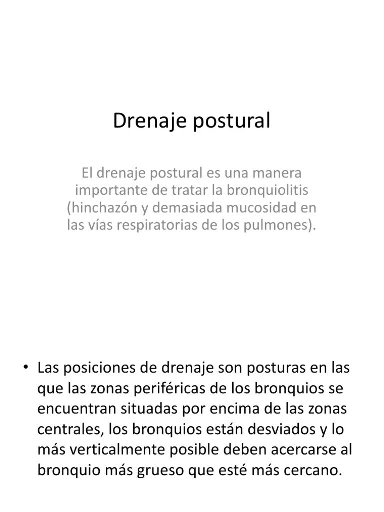 Drenaje Postural | PDF | Pulmón | Respiración