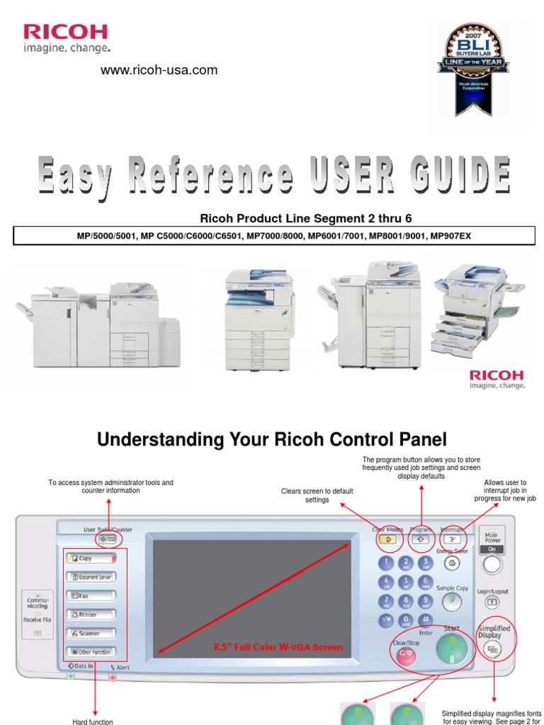Manual Ricoh Mpc 5000 - Copy | Image Scanner | Fax