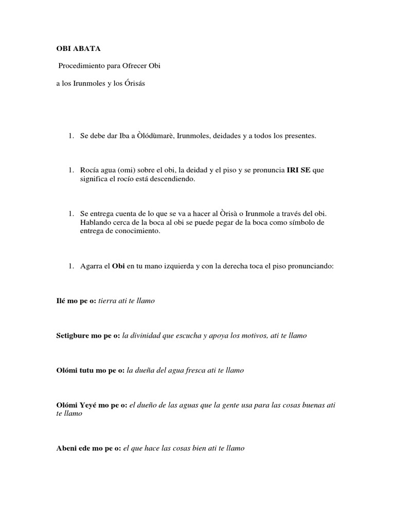 Obi Abata | PDF | Oración | Ligero