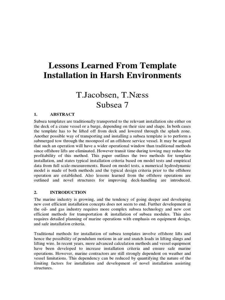 Subsea Drilling Templates 03 | PDF | Subsea (Technology) | Crane (Machine)