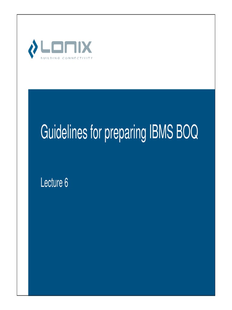Lecture Guidelines IBMS BoQ | PDF | Access Control | Automation