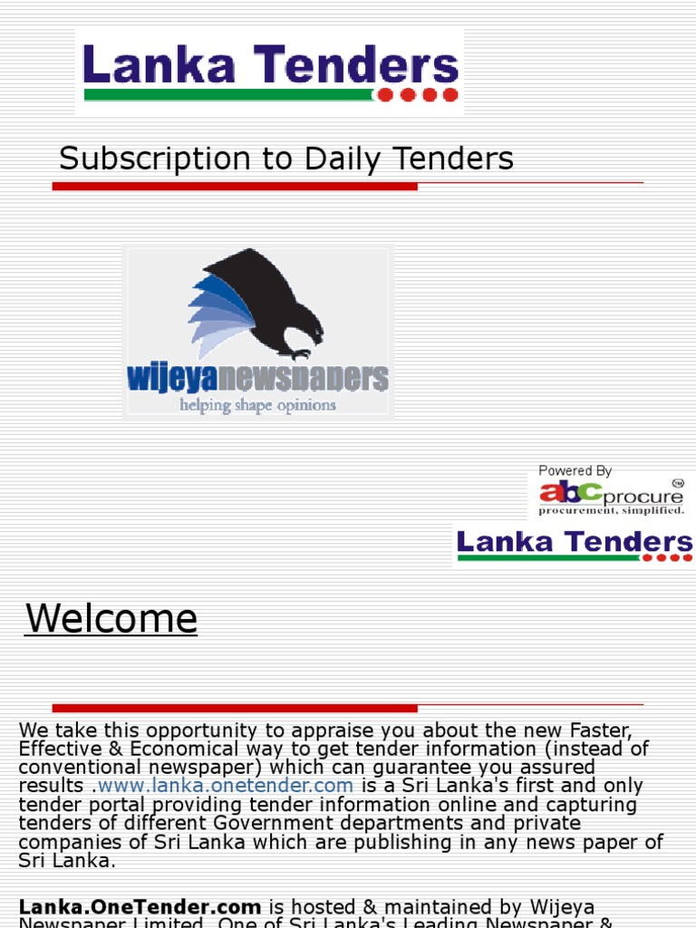 Tenders Demo | PDF | Newspapers | Web Search Engine