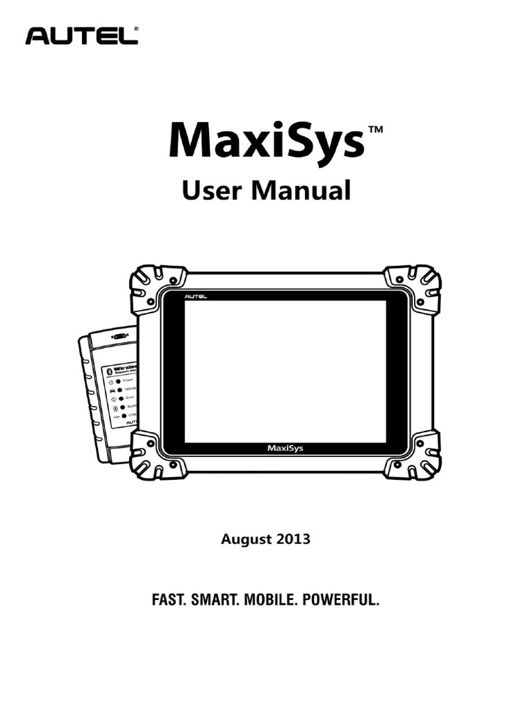 Autel Maxisys User Manual PDF | PDF | Usb | Tablet Computer