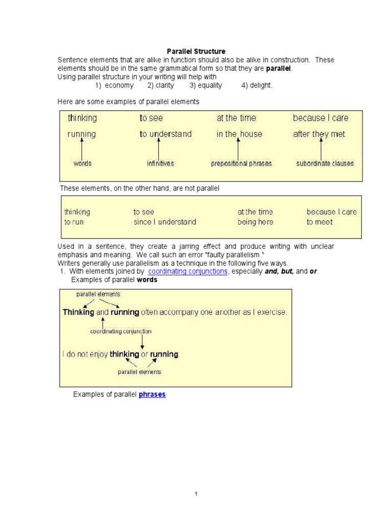 Parallel Structure | PDF | Sentence (Linguistics) | Rules