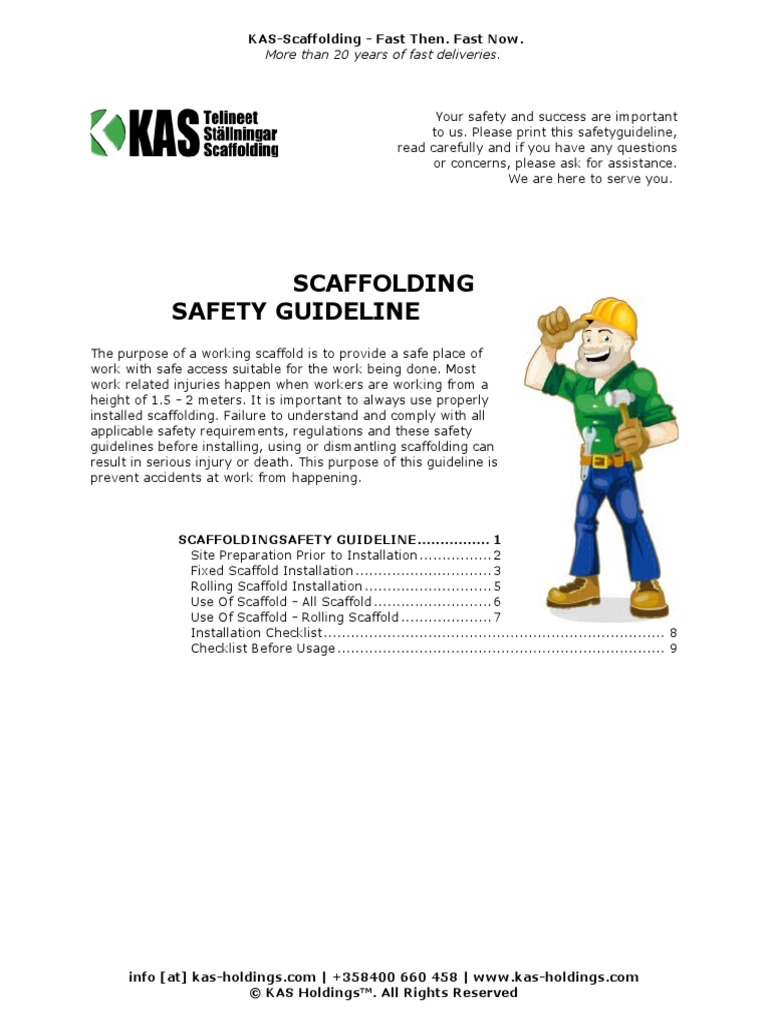Scaffolding Safety Guideline: KAS-Scaffolding - Fast Then. Fast Now ...