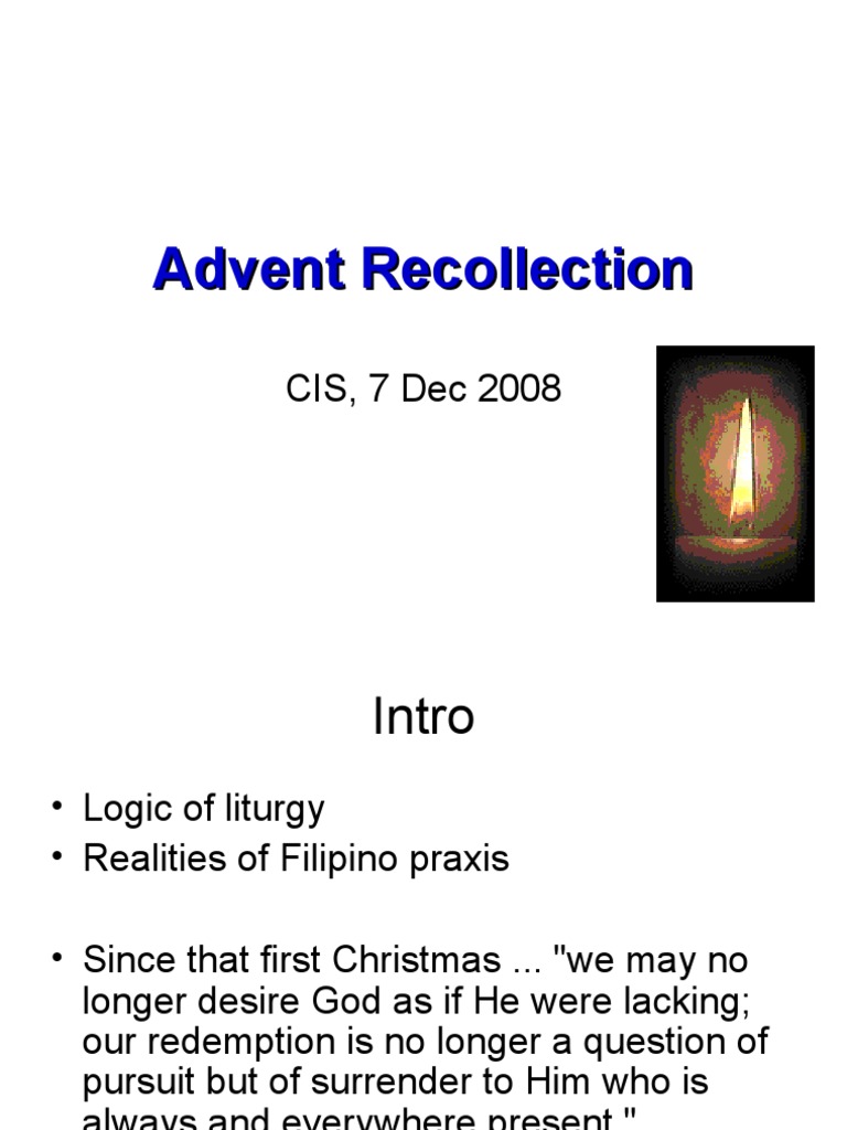 Advent Recollection | PDF | Miracle | Mary, Mother Of Jesus