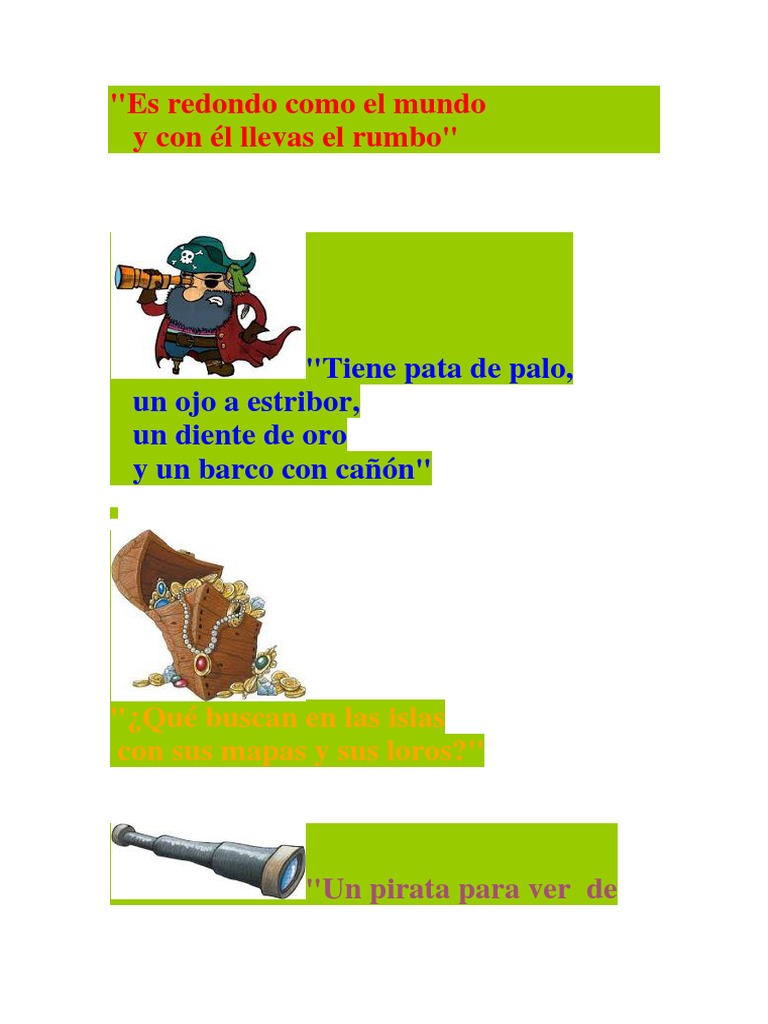 Adivinanzas de piratas para niños | PDF | Ciencias sociales