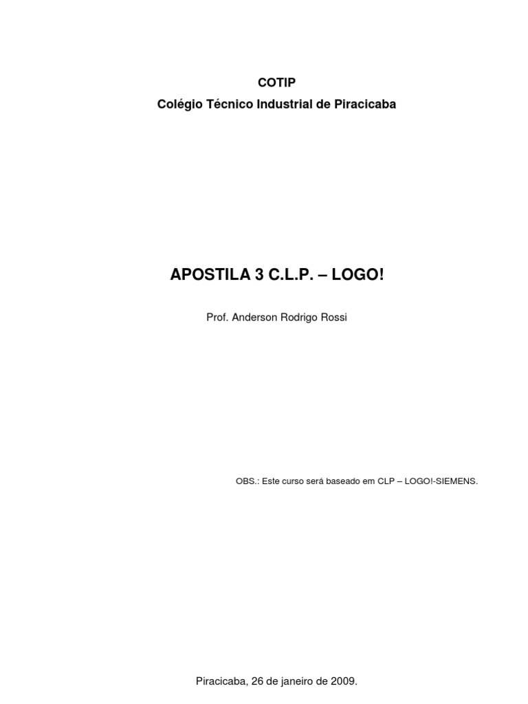Apostila Clp Download Grátis Pdf Controlador Lógico Programável Tempo