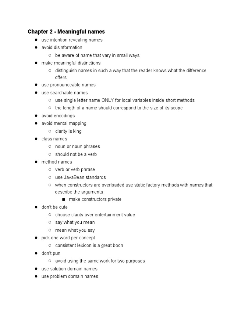 CleanCode - Rezumat | PDF | Parameter (Computer Programming) | Method (Computer Programming)