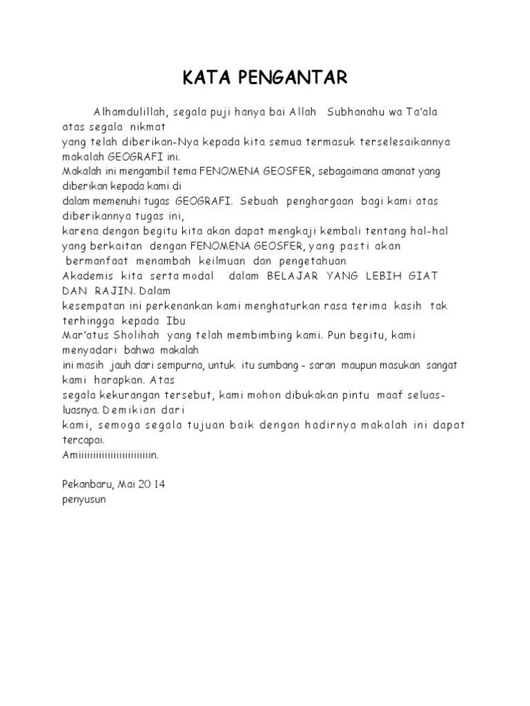 Contoh Makalah Gejala Geosfer - Little Book