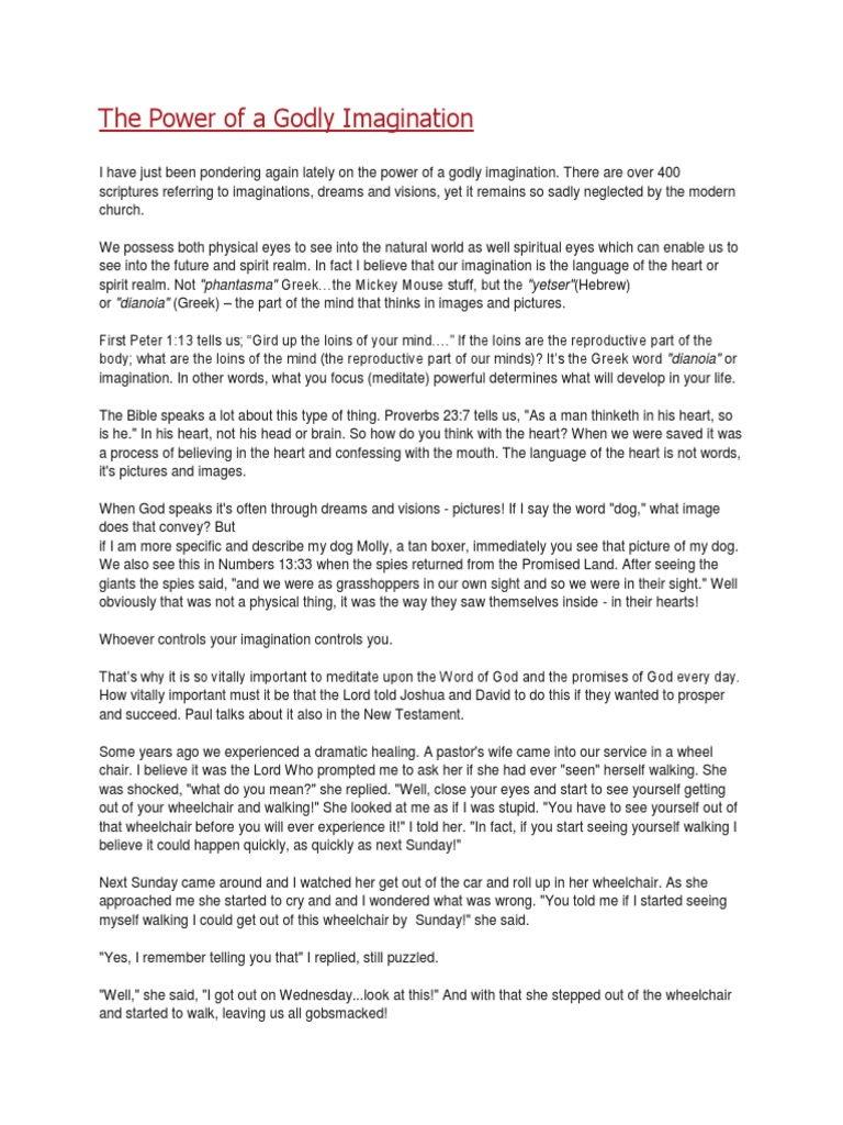 The Power of A Godly Imagination | PDF | Imagination | Mind