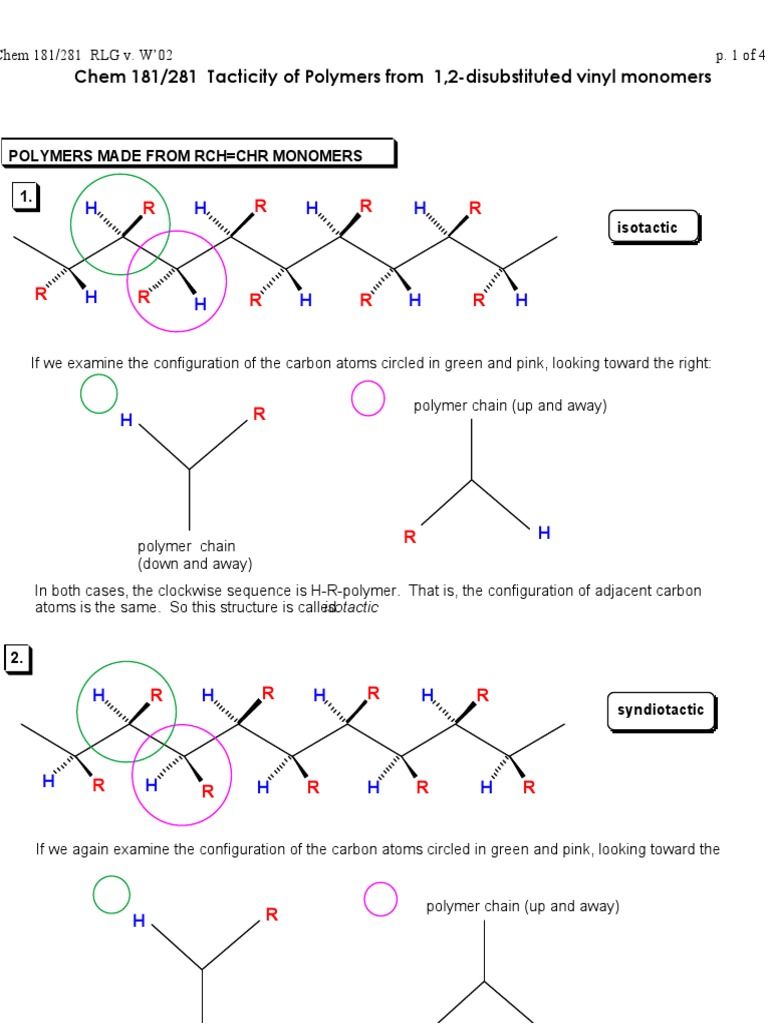 Tacticity | PDF | Polymers | Stereochemistry