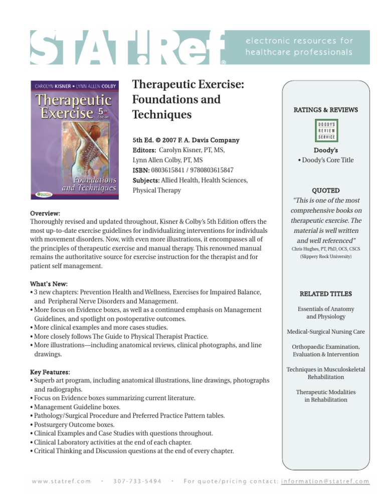 Therapeutic Exercise: Foundations and Techniques | PDF | Physical ...