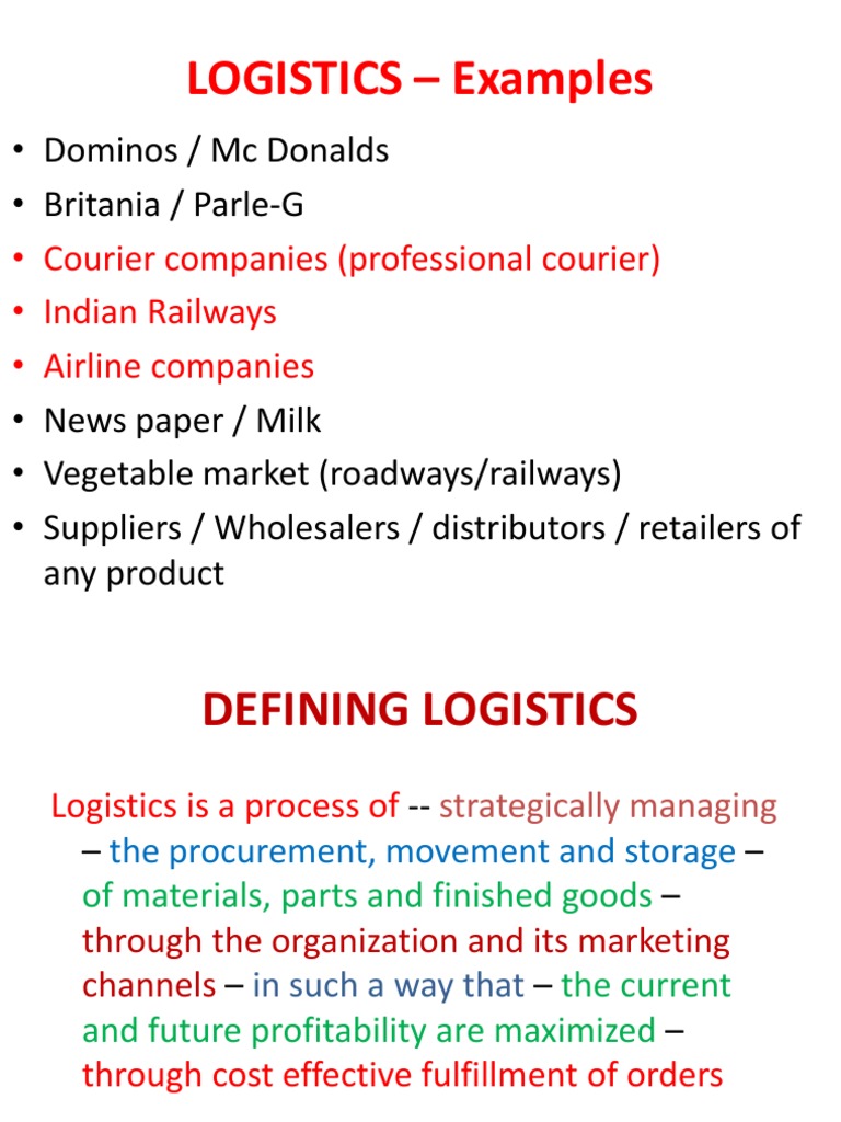 Chapter 1 Introduction To Logistics | PDF | Logistics | Supply Chain