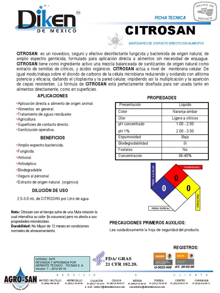 3475 Citrosan Ficha Técnica (v-7) | PDF