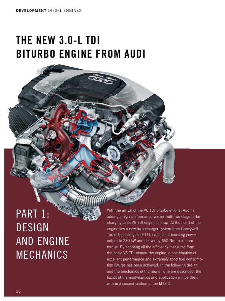 The New 3.0-l Tdi Biturbo Engine From Audi | PDF | Turbocharger ...