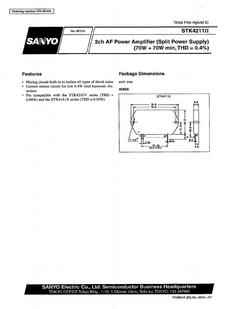 Datasheet STK 4211ii | PDF