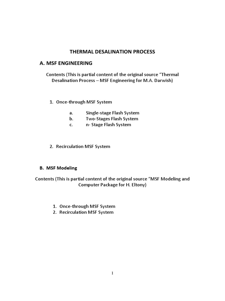 11 MSF Engineering 1 | PDF | Desalination | Heat Exchanger