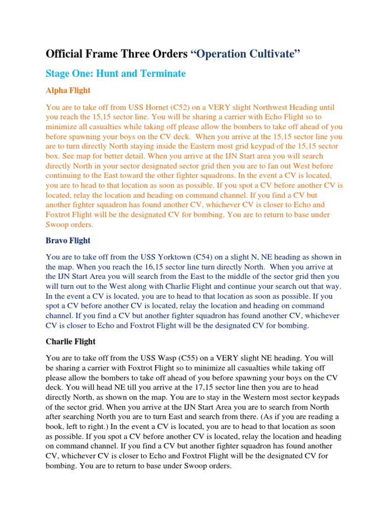 Frame Three Official Orders | PDF | Aerial Warfare | Aviation