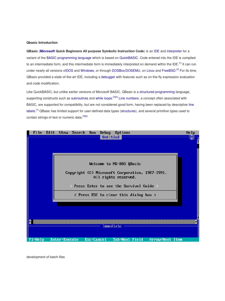 Qbasic | PDF | Command Line Interface | Software Development