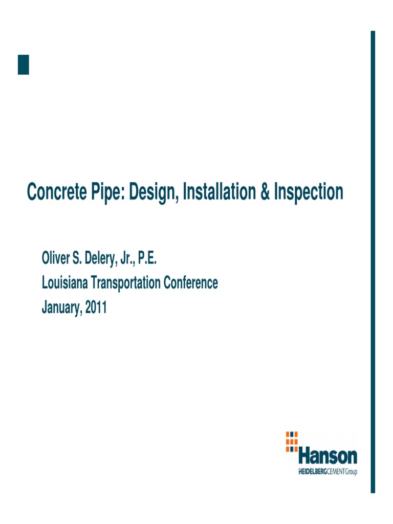 Concrete Pipe Design & Installation Guide | PDF